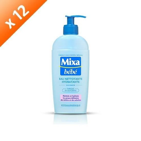 MIXA Bébé Eau nettoyante hydratante 12x250ml - Cdiscount Puériculture ...