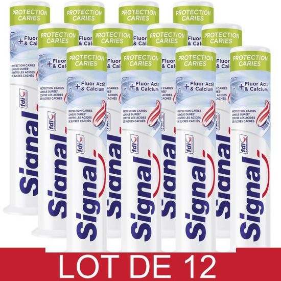 SIGNAL Dentifrice Protection Caries Micro Calcium et Fluor Actif - Lot ...
