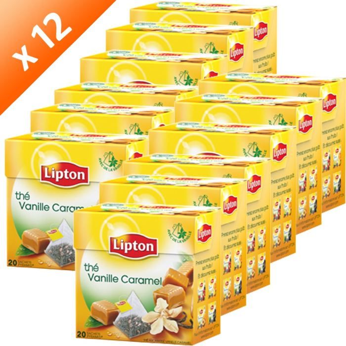 LIPTON Thé Vanille Caramel 20 sachets (x12) - Cdiscount Au quotidien