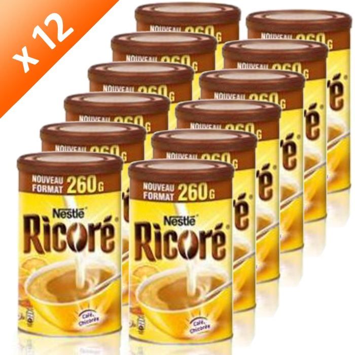 RICORE Café Chicorée Soluble 260g (x12) - Cdiscount Au quotidien