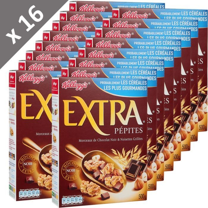 KELLOG'S Céréales Extra Chocolat Lait 500g (x16) - Cdiscount Au quotidien