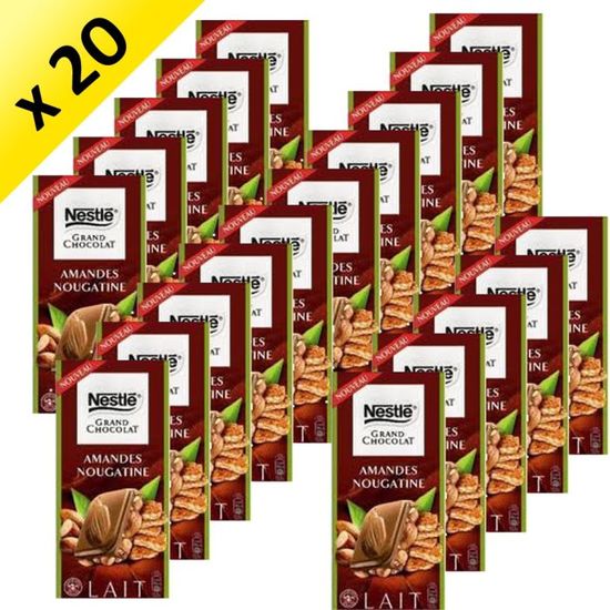 NESTLE Grand Chocolat Amandes Nougatine 20x200g - Cdiscount Au quotidien