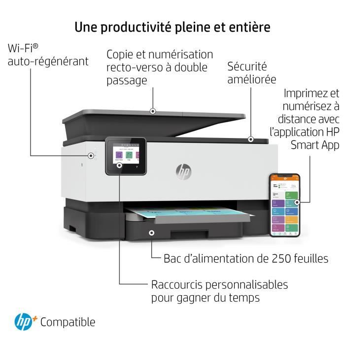 Imprimante tout-en-un HP OfficeJet Pro 9012e jet d'encre couleur Copie ...