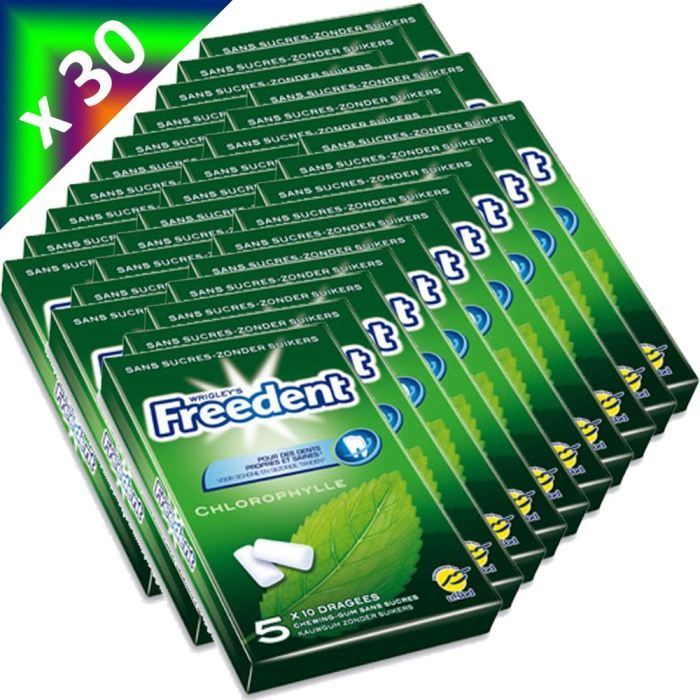 FREEDENT Chlorophylle 5x10d 70g (x30) - Cdiscount Au quotidien