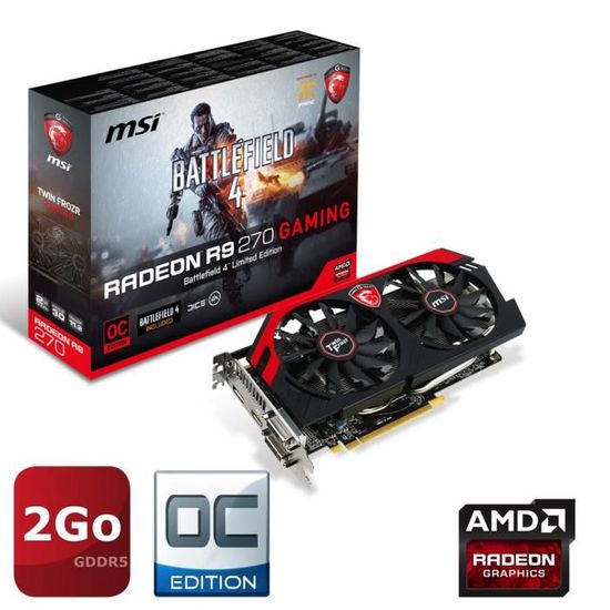 MSI AMD Radeon R9 270 GAMING 2Go GDDR5 OC - Achat / Vente carte ...