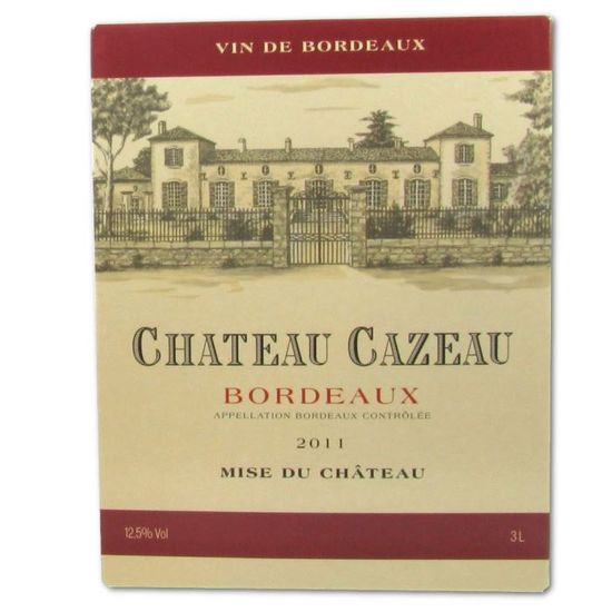 Château Cazeau Bordeaux 2011 - La cave Cdiscount