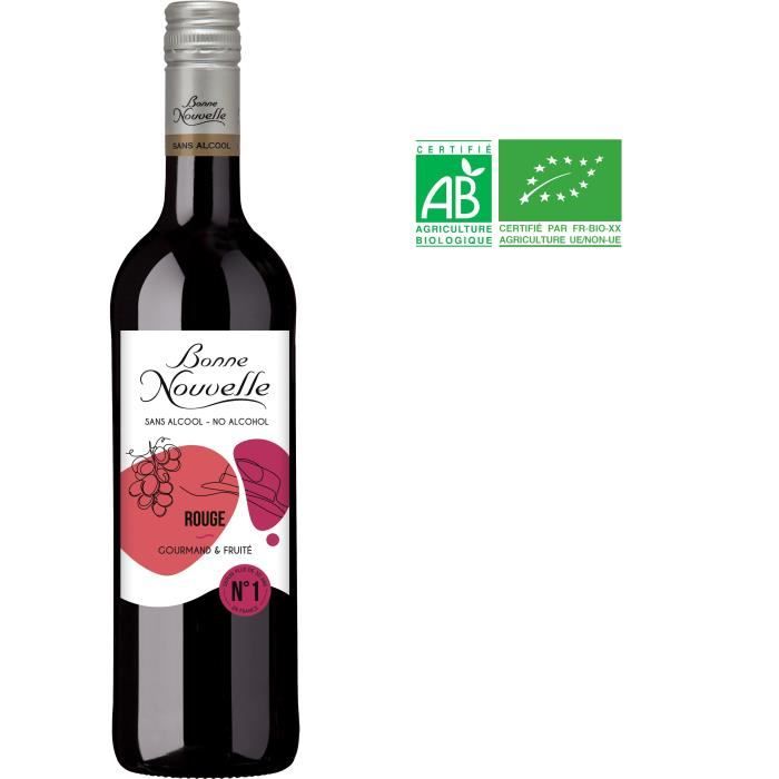 Bonne Nouvelle Vin BIO sans alcool - Rouge - La cave Cdiscount