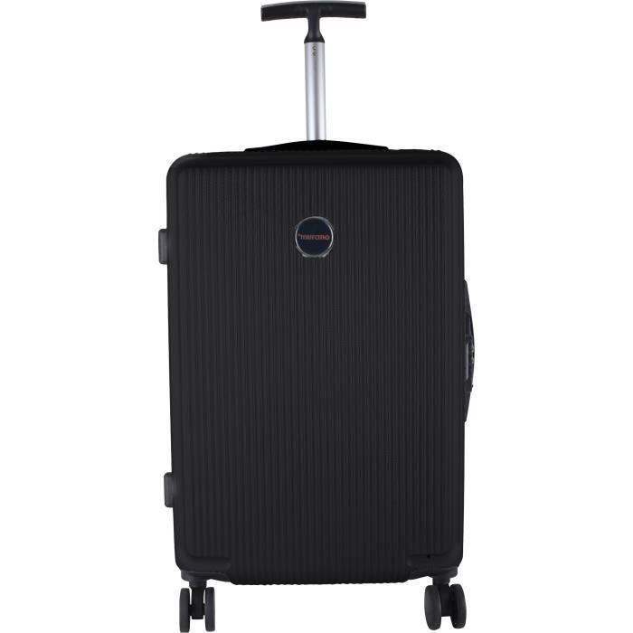 MURANO Valise Trolley Rigide ABS 4 Roues 75cm Noir