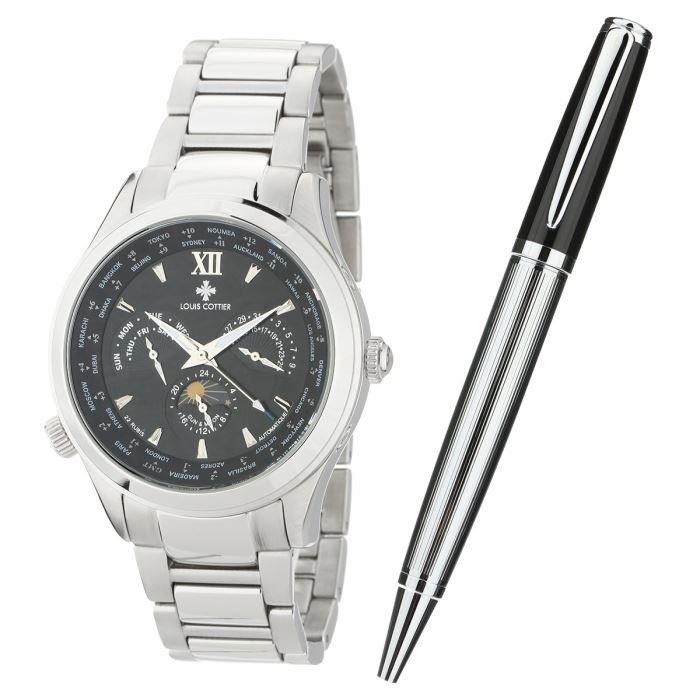 LOUIS COTTIER Coffret Montre Worldtime et Stylo - Cdiscount Bijouterie