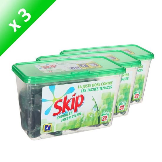 SKIP Fresh Clean 32 Caps (x3) - Cdiscount Au quotidien