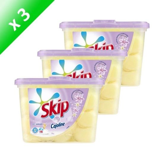 SKIP Lessive Capsule avec Cajoline 18 Lavages (x3) - Cdiscount Au quotidien