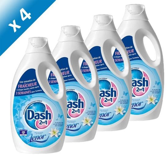 DASH 2en1 Lessive Source fraîcheur 40 Lavages (x4) - Cdiscount Au quotidien