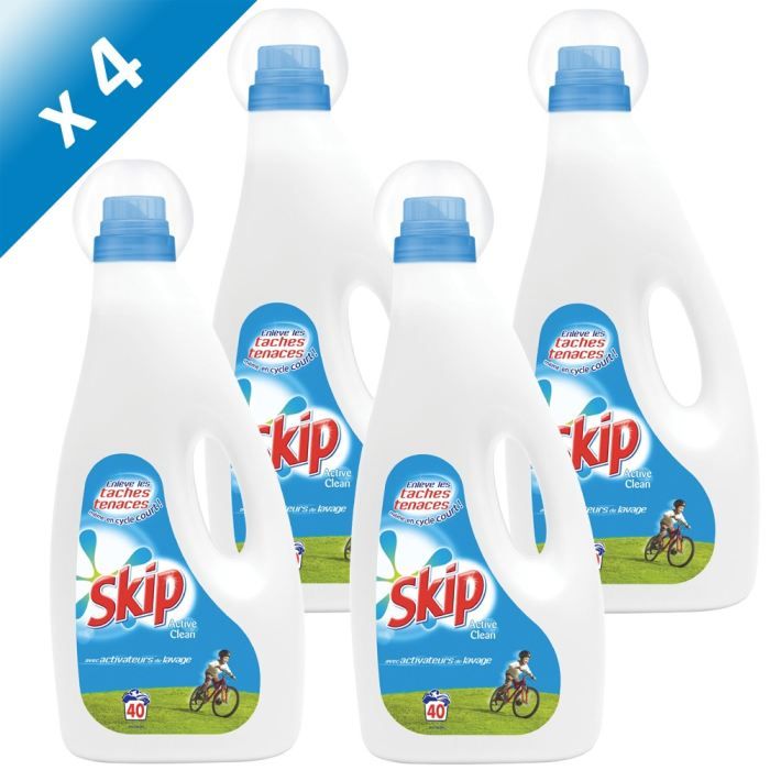 SKIP Active Clean 40 Lavages 3L (x4) - Cdiscount Au quotidien