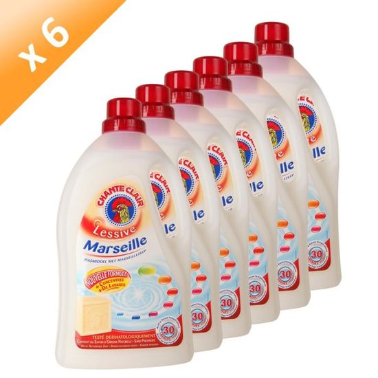 CHANTECLAIR Lessive Savon Marseille 2.1l (x6) - Cdiscount Au quotidien