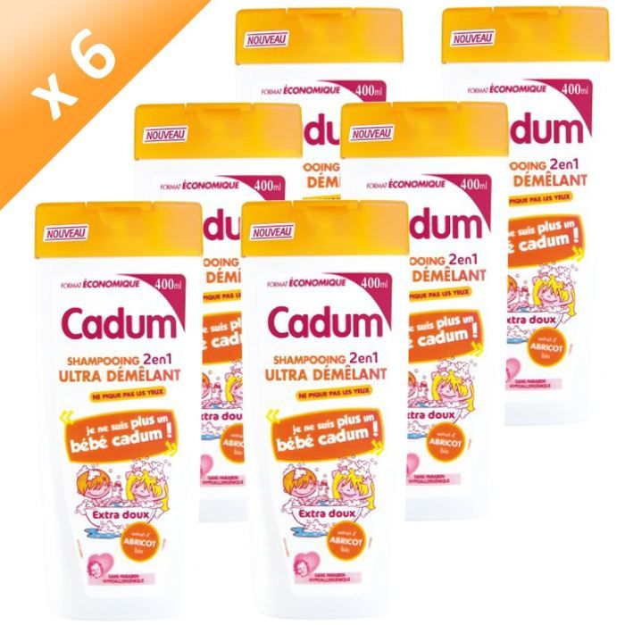 CADUM Shampoing Démélant Abricot 400ml (x6) - Cdiscount Au quotidien