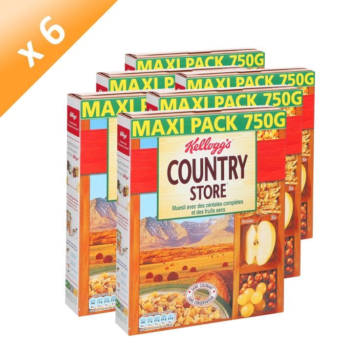 KELLOGG'S Country Store 750g (x6) - Cdiscount Au quotidien