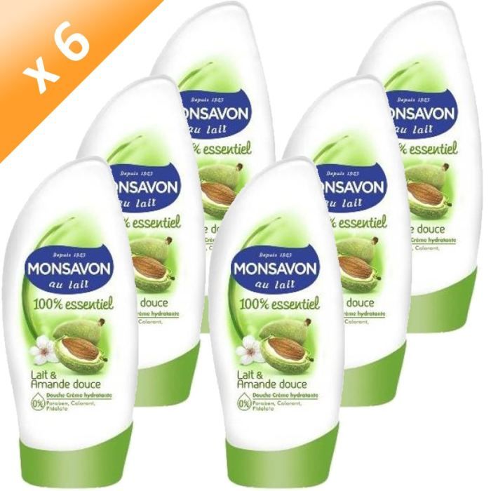 MONSAVON Douche Essentiel Lait Amande 250ml (x6) - Cdiscount Au quotidien