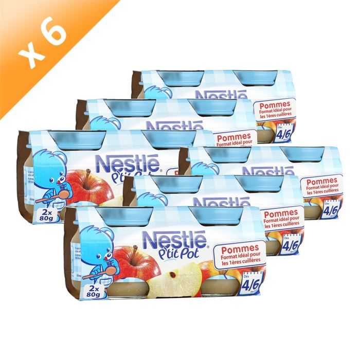 NESTLE P'tit Pot Pomme 2x80g (x6) - Achat / Vente compote dessert ...