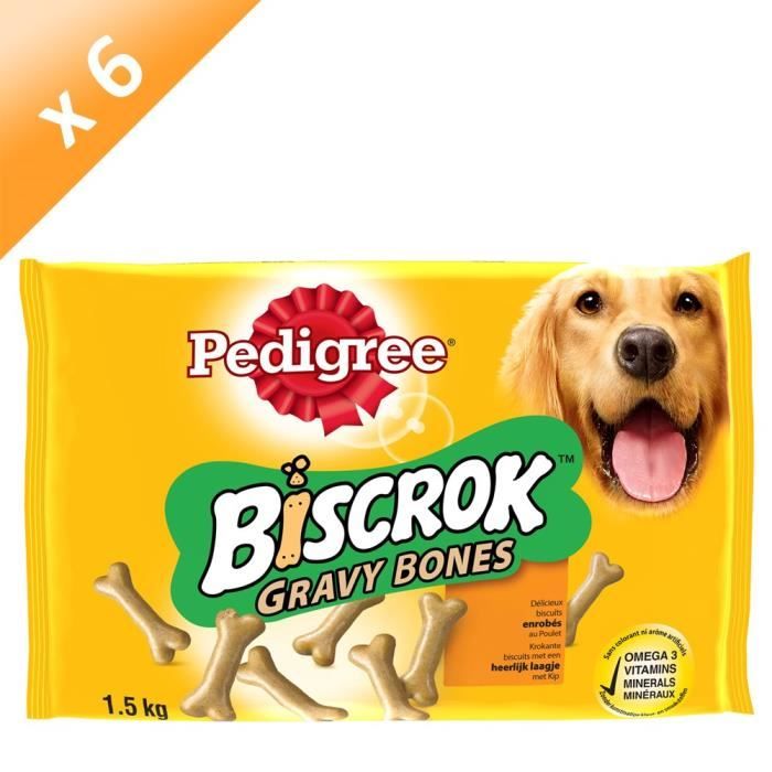 PEDIGREE Biscrok Gravy Bones Biscuits au poulet - Pour chien - 1,5 kg ...