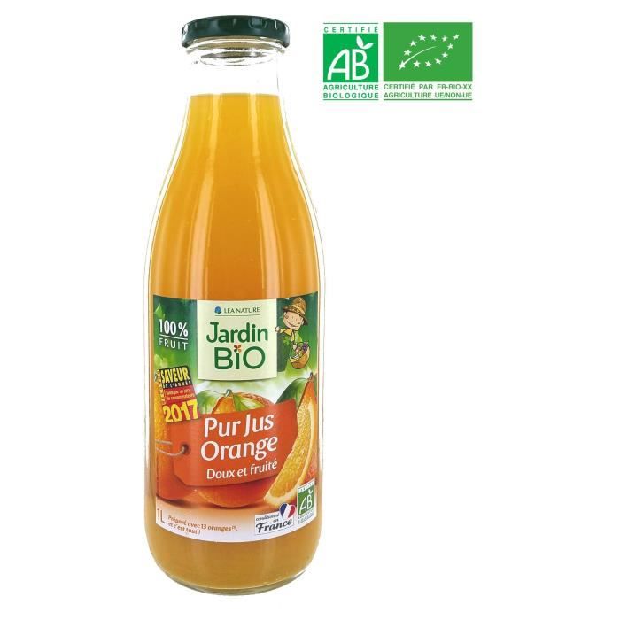 LEA NATURE Pur jus d'Orange JARDIN BIO 1 L Conditionné en France ...