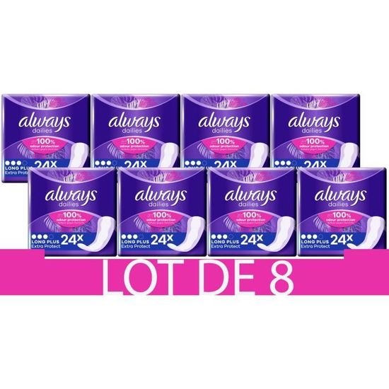 ALWAYS Dailies Long Plus Extra Protect 192 Protège-slips - Lot de 8 x ...