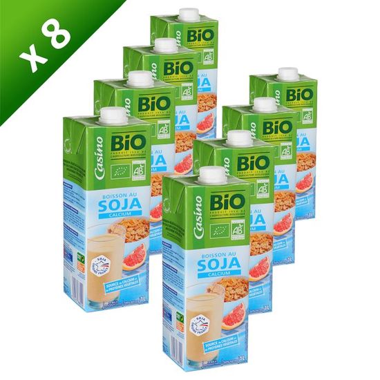 CASINO Bio Boisson au Soja et Calcium 1L (x8) - Cdiscount Au quotidien