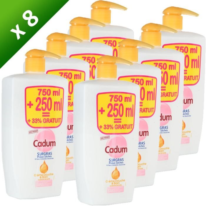 CADUM Douche Surgras 750ml+250ml GRATUIT (x8) - Cdiscount Au quotidien