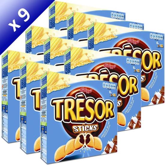 KELLOGG'S Trésor Sticks Chocolat Lait 126g (x9) - Cdiscount Au quotidien