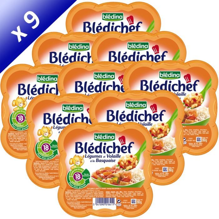 BLEDICHEF Légumes et Volaille Basquaise 9x260g - Achat / Vente plats ...
