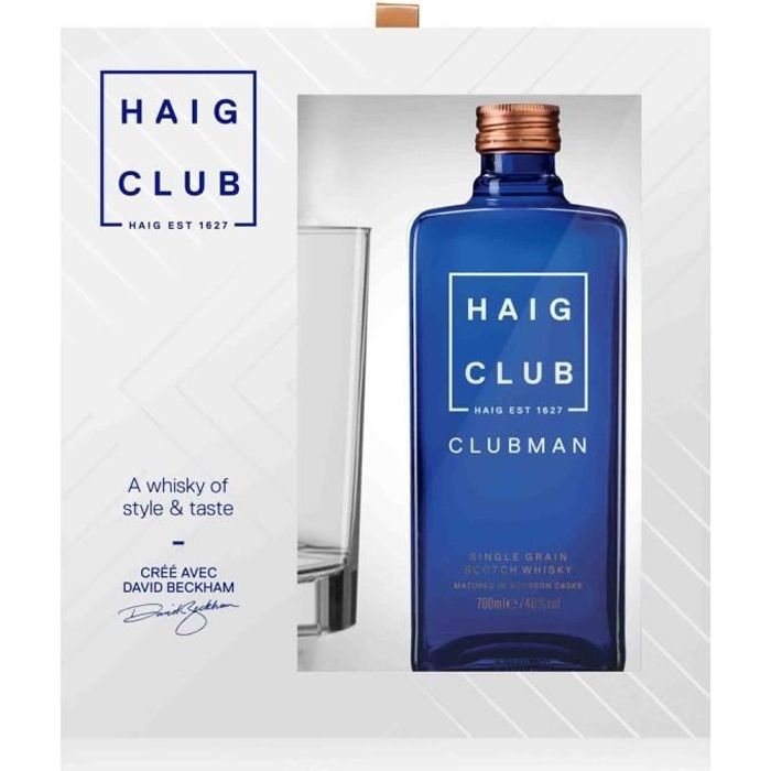 Whisky Haig Club Clubman - Single Grain - 40%vol - 70cl - Coffret ...