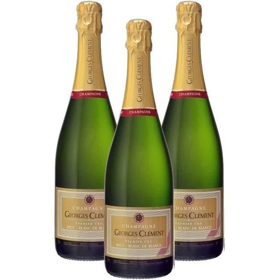 Champagne Georges Clément Blanc de blancs Brut - 75 cl x3 - La cave ...