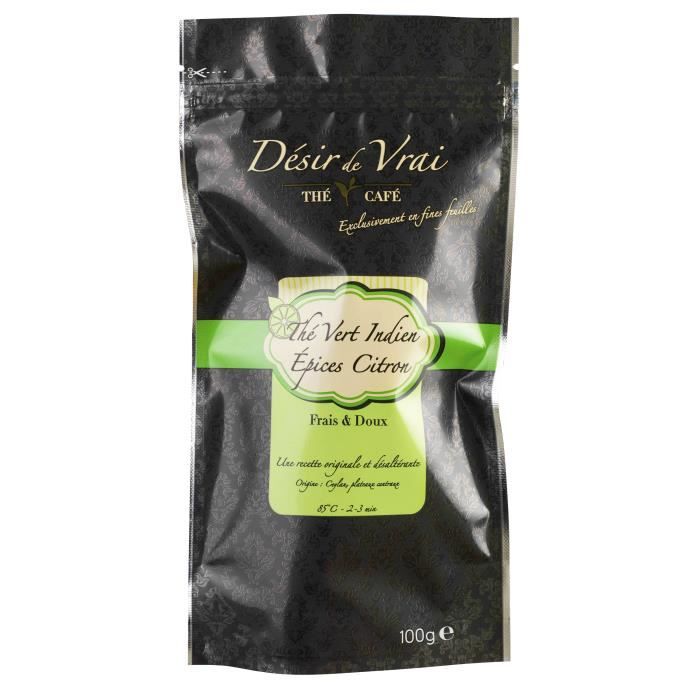 DESIR DE VRAI Thé Vert Indien Epices Citron Ceylan n°52 100g ...