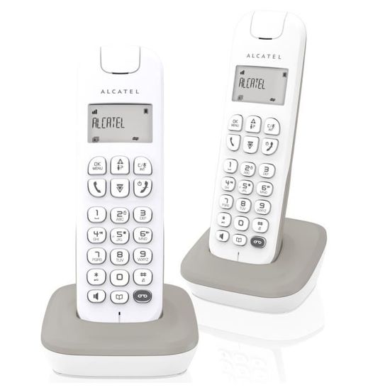 ALCATEL Téléphone fixe D185 VOICE DUO Blanc/Gris - Cdiscount Téléphonie