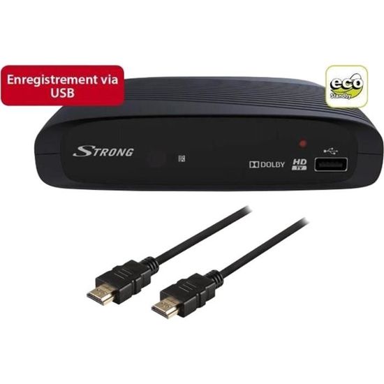 STRONG SRT Prima VIII Décodeur TNT terrestre + Câble HDMI 1,2m OFFERT ...