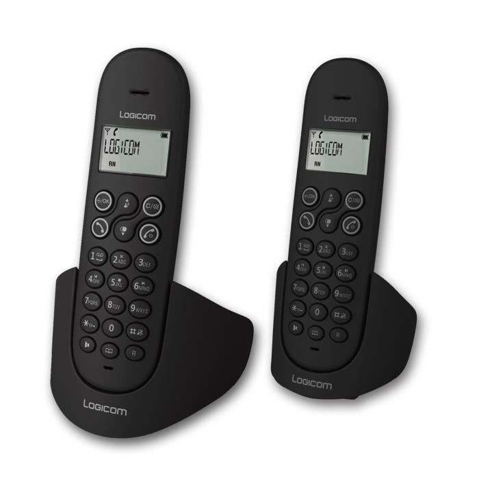 Logicom Luna 255T Duo Téléphone Sans Fil Répondeur Noir - Cdiscount ...