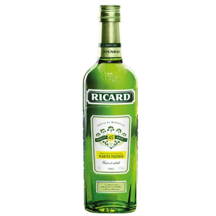Ricard Plantes Fraiches - Pastis de Marseille - 45% - 70 cl - La cave ...