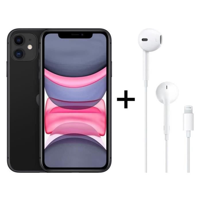 IPhone 11 64Go Black + APPLE EarPods avec connecteur Lightning ...