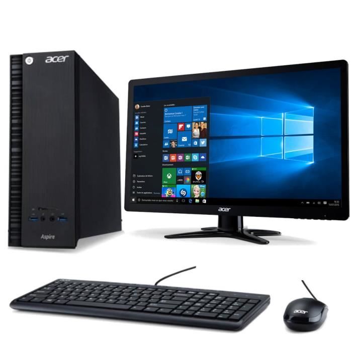 Pack ACER PC de Bureau Aspire XC-217 + Ecran 21,5" Full HD G226HQL ...