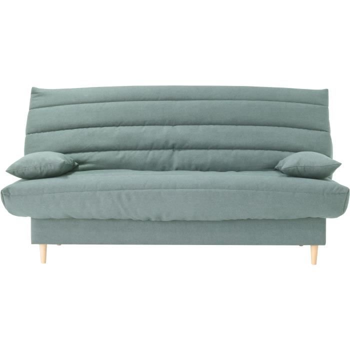 Clic clac 3 places - vert amande - Couchage 125x190 cm - Avec coussins ...