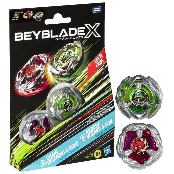 Beyblade X Dual Chain Incendio 5-60HT et Arrow Wizard 4-60N, Pack de ...