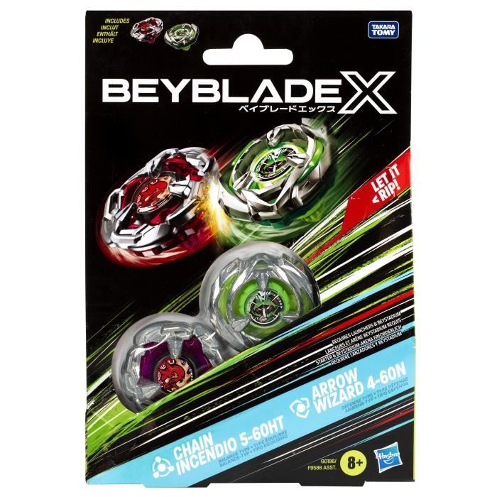 Beyblade X Dual Chain Incendio 5-60HT et Arrow Wizard 4-60N, Pack de ...