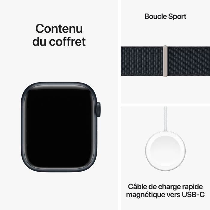 Apple Watch Series 9 GPS + Cellular - 41mm - Boîtier Midnight Alu ...