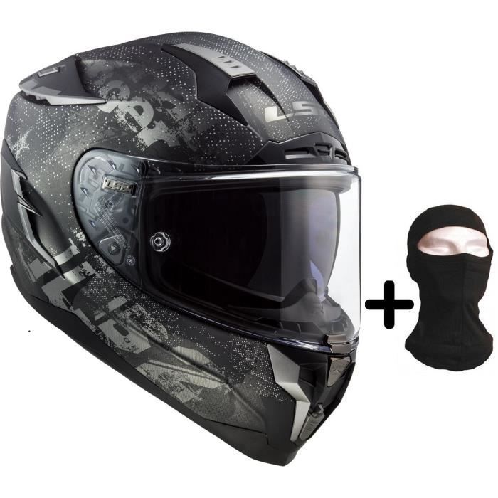 LS2 Casque moto intégral Challenger Flex + Cagoule - Noir mat ...