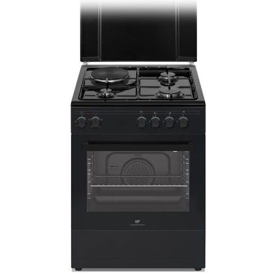 Cuisinière mixte CONTINENTAL EDISON CECM60FCB - 3 feux gaz + 1 électrique - L59,8 x P61 xH83 cm ...