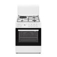 Cuisinière mixte CONTINENTAL EDISON CECM60FCW - 3 feux gaz + 1 électrique - L59,8 x P61 xH83 cm ...