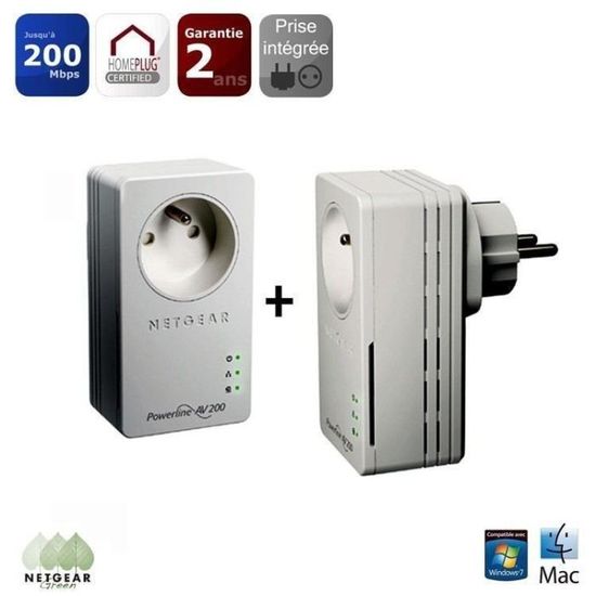 Netgear 2 CPL 200Mbps et prises XAVB1601 - Cdiscount Informatique