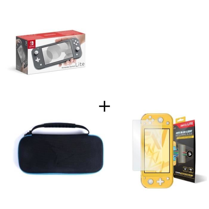 Nintendo Switch Lite Grise + Housse Switch Lite + Verre Anti-Lumière ...