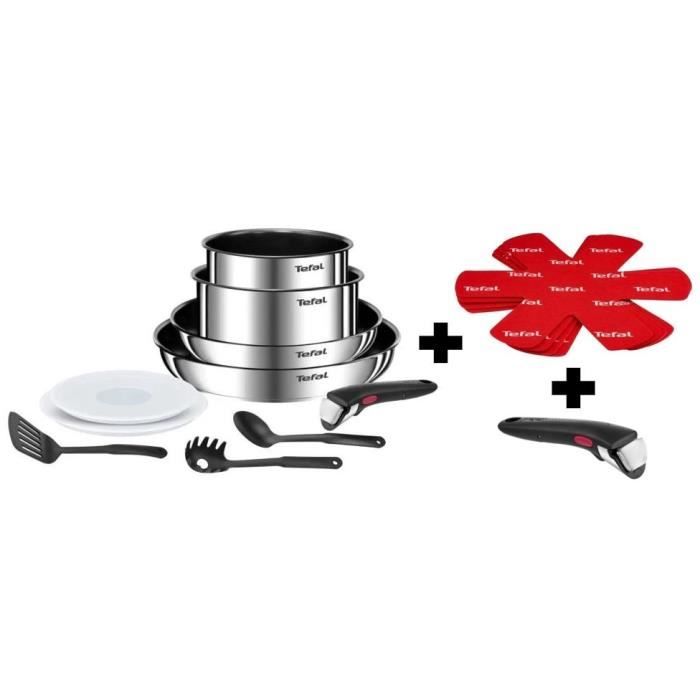 TEFAL INGENIO Emotion Lot 10 pièces inox L897AS04 + Set de 4 ...