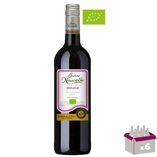 Bonne Nouvelle Vin BIO sans alcool - Rouge x6 - La cave Cdiscount