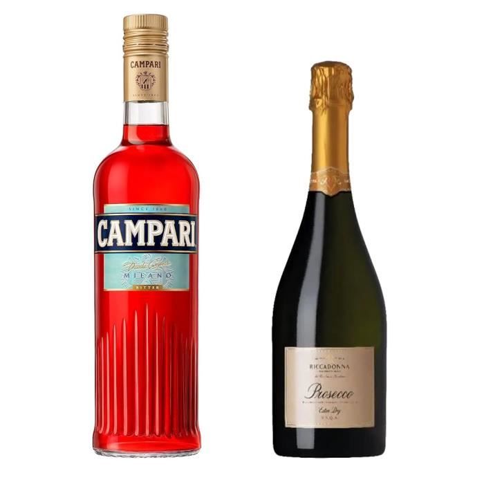 Pack Campari Spritz - Campari apéritif 70 cl + Riccadonna Prosecco Blanc 75 cl - La cave Cdiscount
